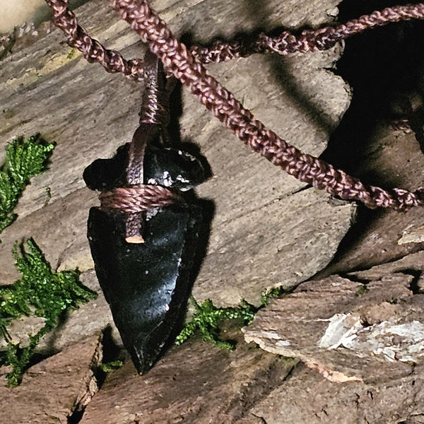 Black Obsidian Arrowhead Pendant – Protective Talisman for Grounding ...